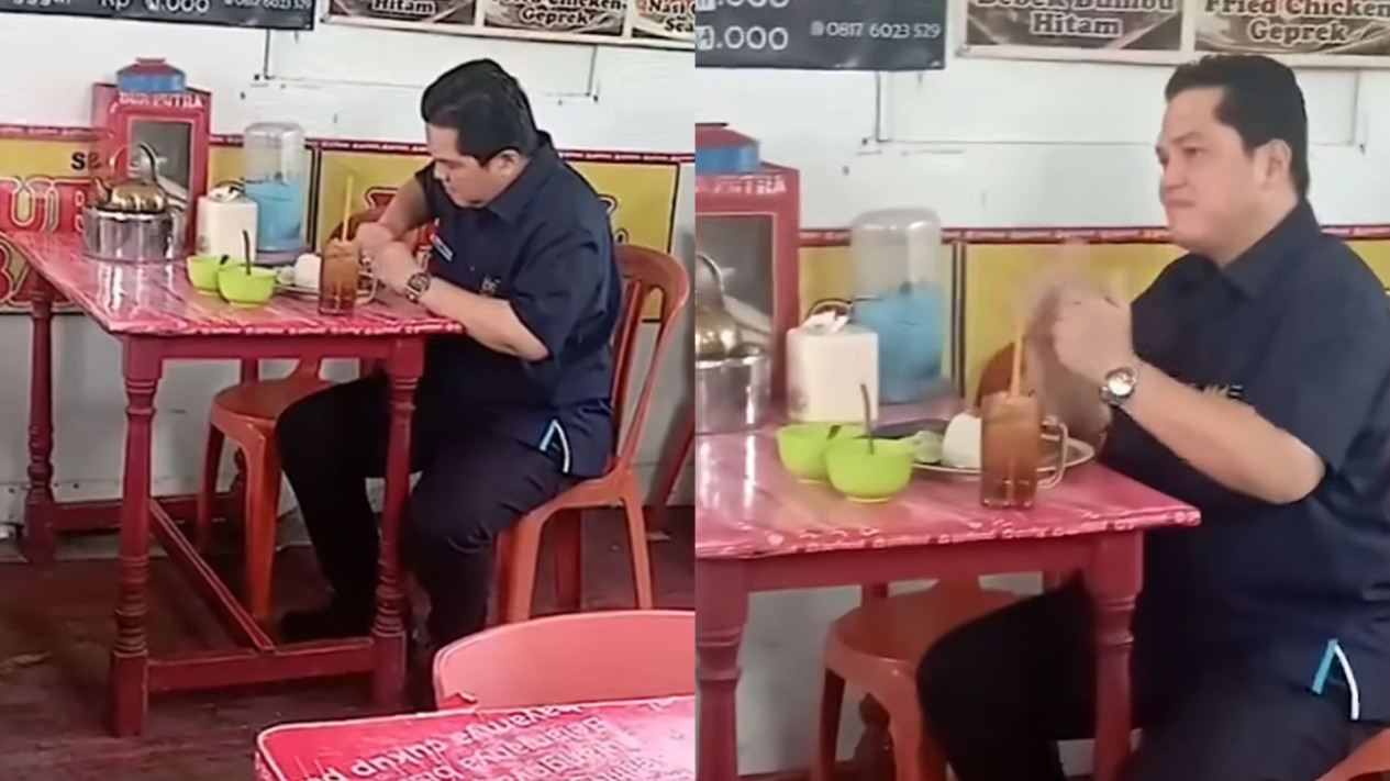Foto Viral Erick Thohir Makan di Pinggir Jalan, Netizen Nilai Mukanya ... Foto Viral Erick Thohir Makan di Pinggir Jalan, Netizen Nilai Mukanya ...